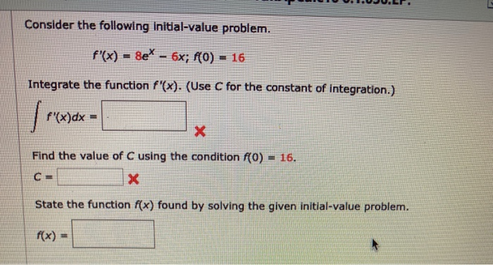 Solved Consider the following initial-value problem. f(x) | Chegg.com