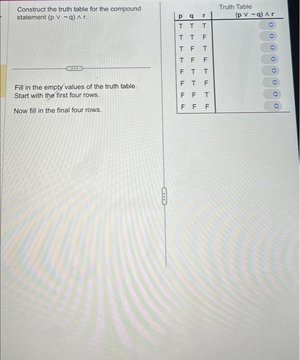 Solved Construct the truth table for the compound statement | Chegg.com