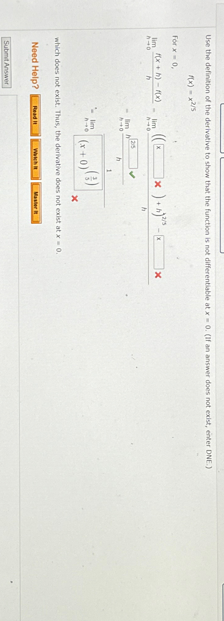 Solved Use the definition of the derivative to show that the | Chegg.com