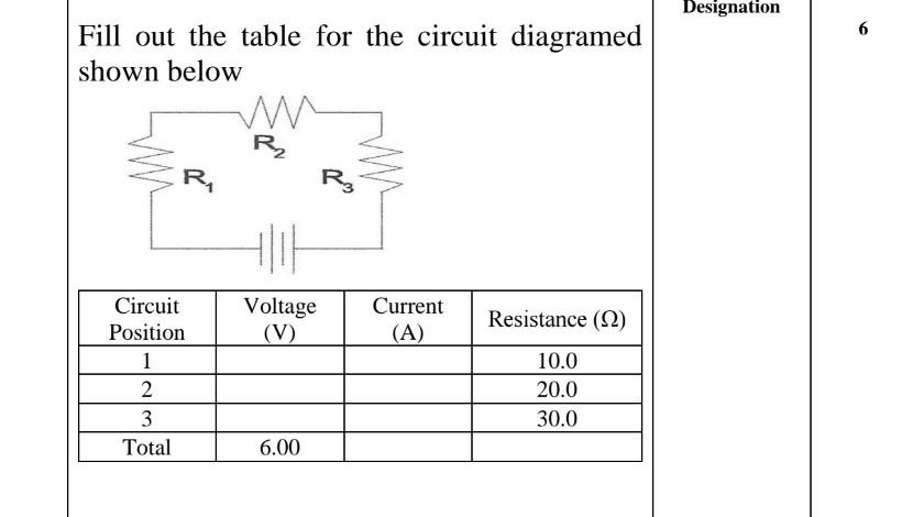 Solved Fill out the table for the circuit diagramed shown | Chegg.com