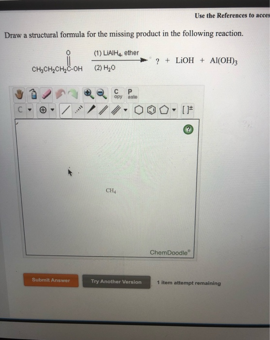 Solved Use the References to acces Draw a structural formula | Chegg.com