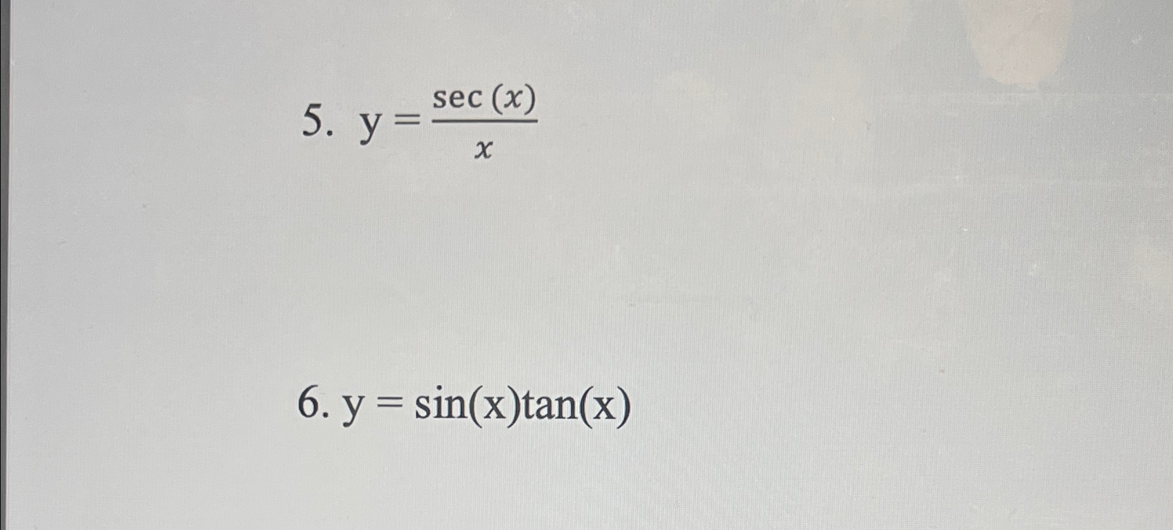 Solved For the following exercises, find y = = ﻿f(x) ﻿for | Chegg.com