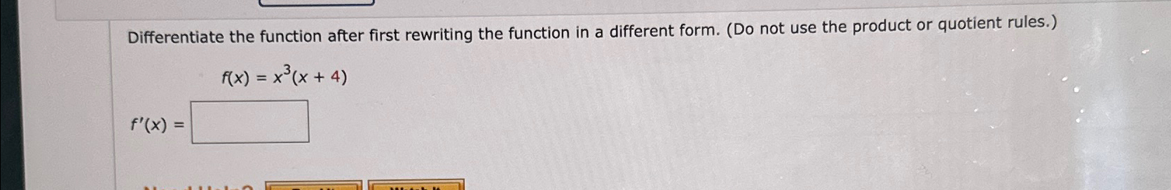 Solved Differentiate the function after first rewriting the | Chegg.com