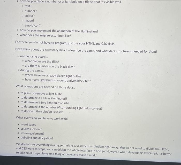 Solved javascript ,css, html lightbulb game development | Chegg.com