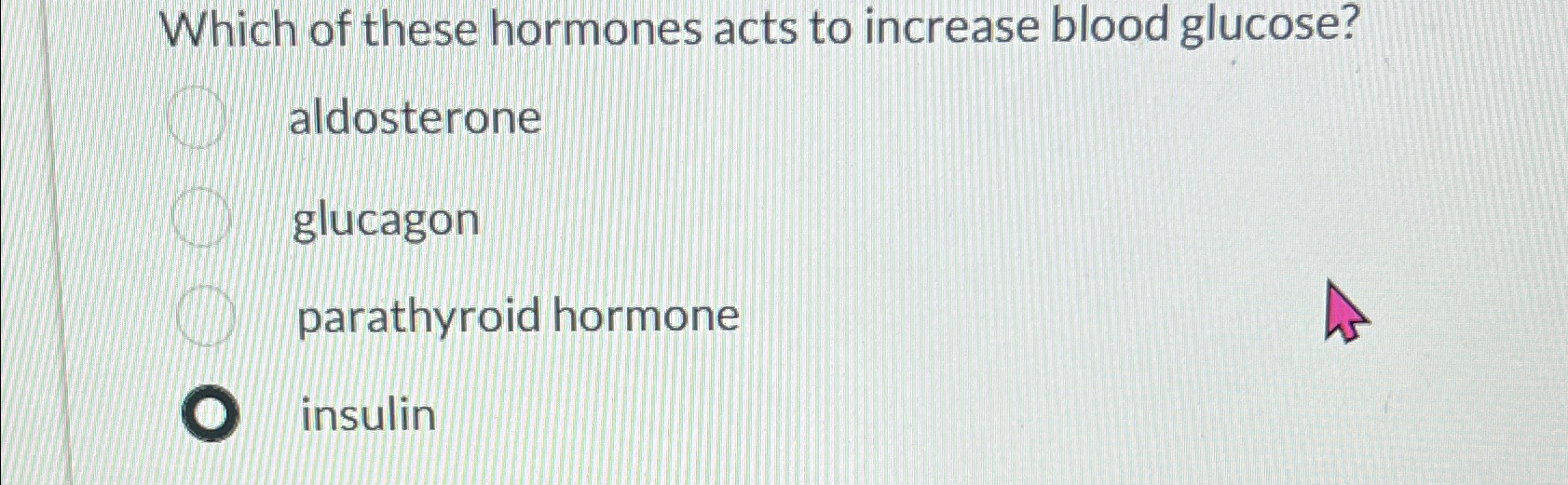 Solved Which of these hormones acts to increase blood | Chegg.com