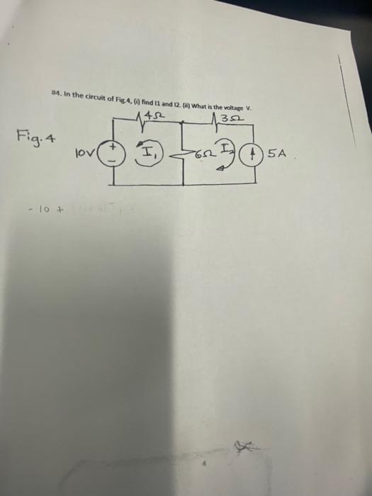 Solved a4. In the circuit of Fig. 4, (1) find u and 12 . | Chegg.com