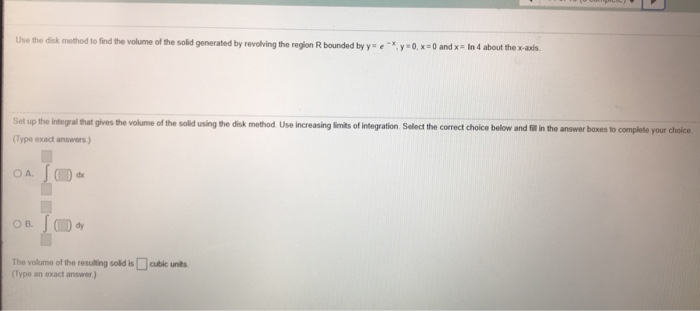 Solved Use the dink method to find the volume of the solid | Chegg.com