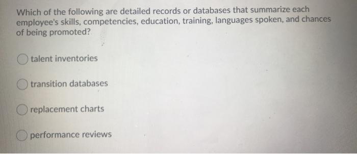 Solved Which of the following are detailed records or | Chegg.com