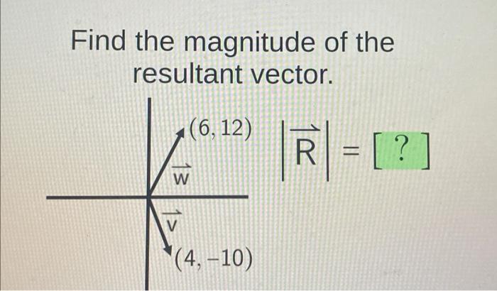 Find The Magnitude Of The Resultant Vector 6 12