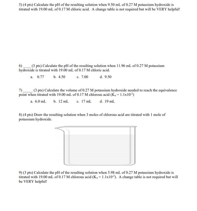 Solved 1) (4 pts) Which of the following combinations of | Chegg.com