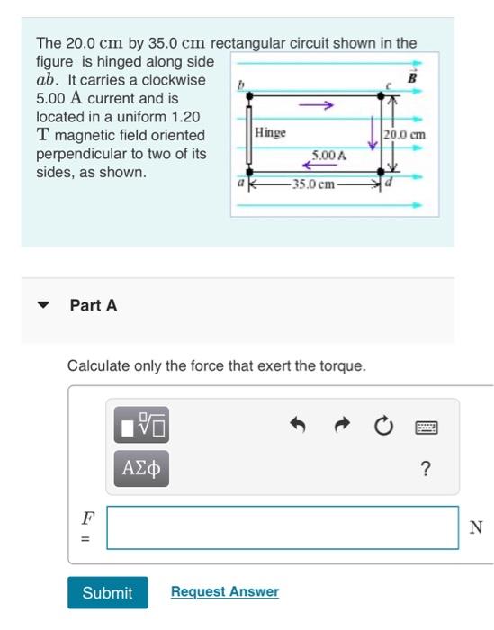 Solved The 20.0 cm by 35.0 cm rectangular circuit shown in | Chegg.com