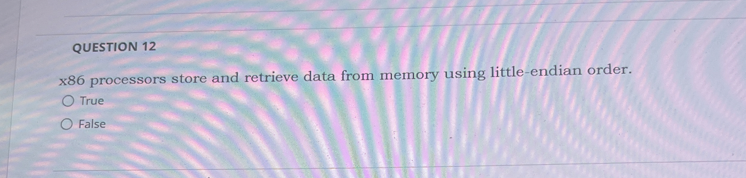 Solved QUESTION 12x86 ﻿processors store and retrieve data | Chegg.com