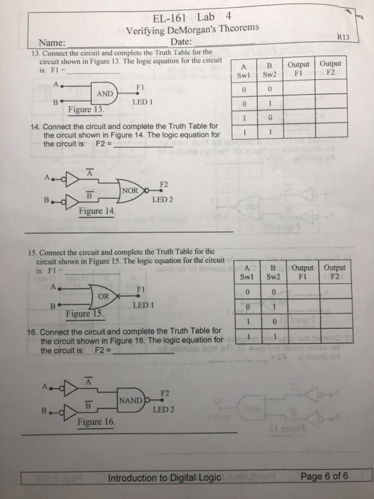 Solved Part 4: Verify a Three Variable Version of DeMorgan's | Chegg.com