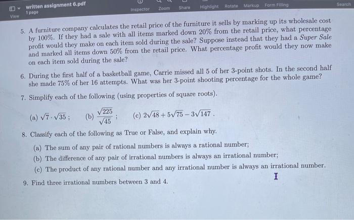 Solved 1. Without computing their decimal values, determine | Chegg.com