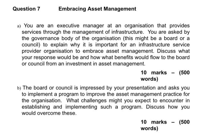 Solved a) You are an executive manager at an organisation | Chegg.com