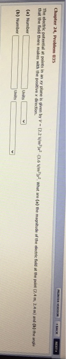 Solved PRINTER VERSION 4 BACK Chapter 24, Problem 035 The | Chegg.com