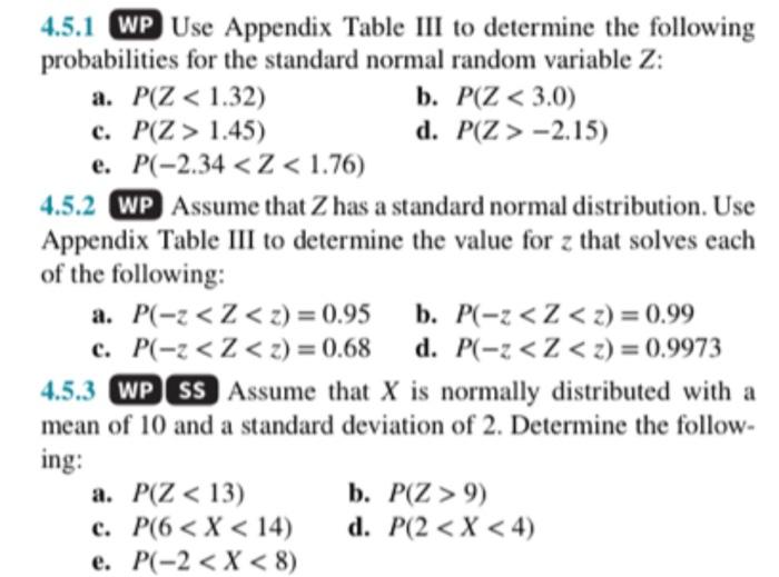 Solved 4.5.1 WP Use Appendix Table III to determine the | Chegg.com
