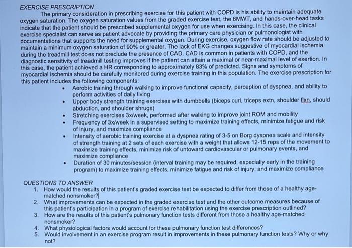 Solved CHRONIC OBSTRUCTIVE PULMONARY DISEASE CASE STUDY | Chegg.com