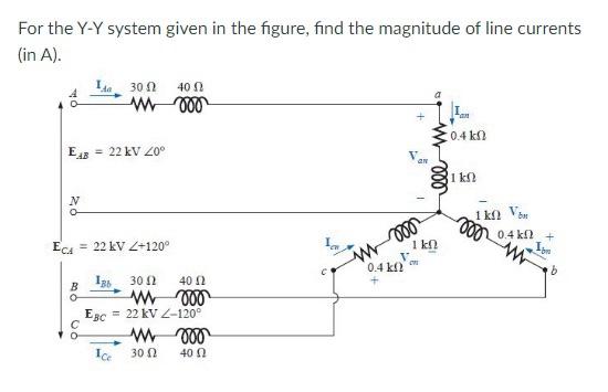 Solved For the Y-Y system given in the figure, find the | Chegg.com