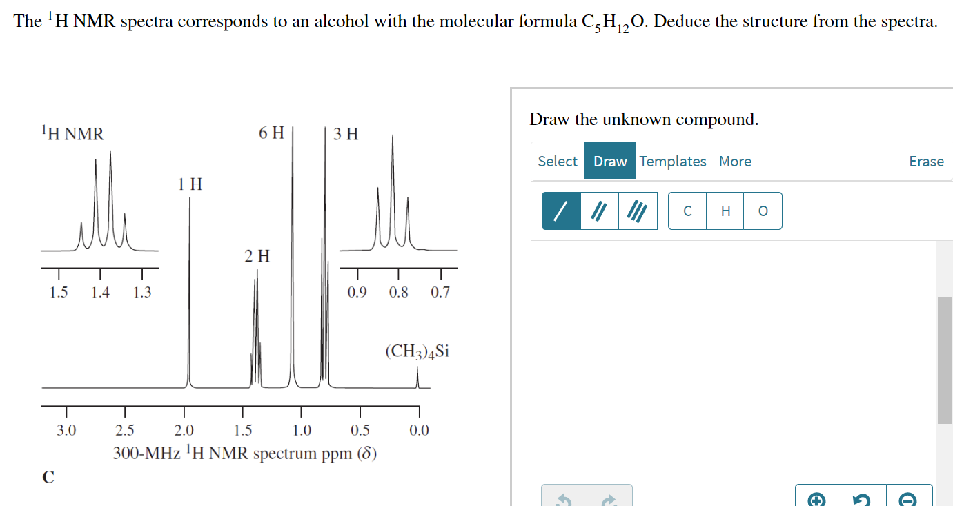 Solved The ?1H ﻿NMR spectra corresponds to an alcohol with | Chegg.com