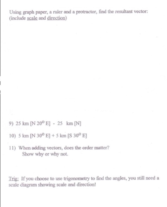 Solved Using graph paper, a ruler and a protractor, find the | Chegg.com