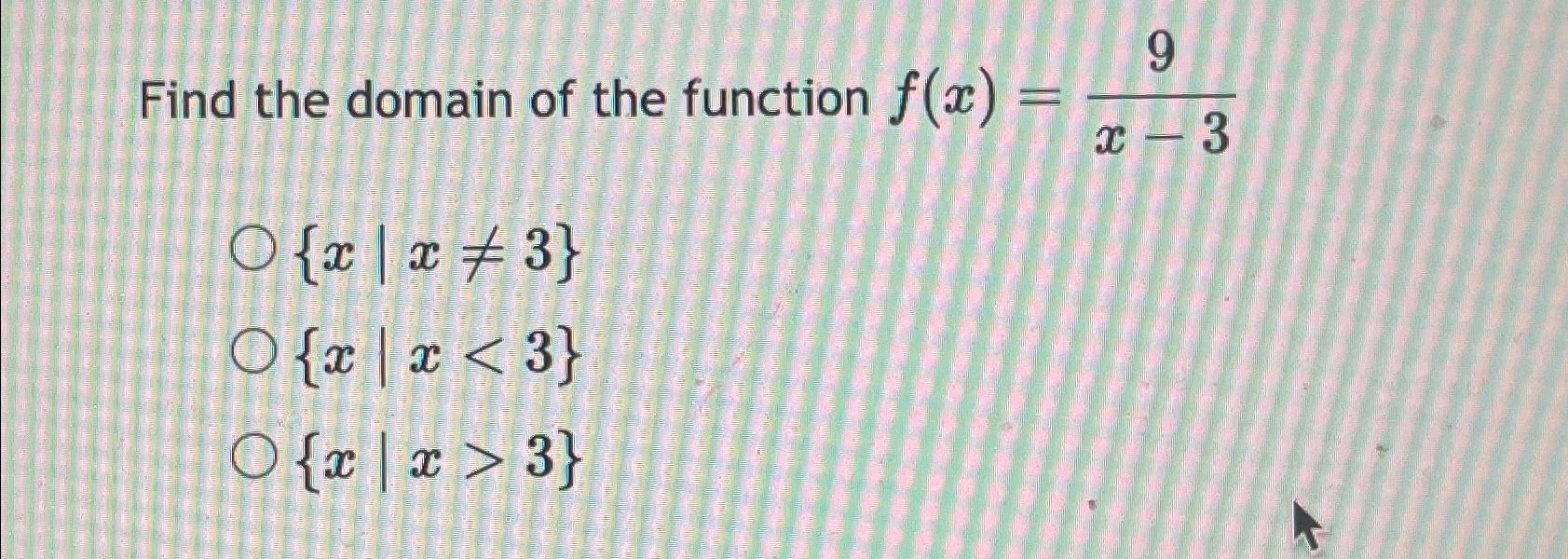 Solved Find the domain of the function | Chegg.com