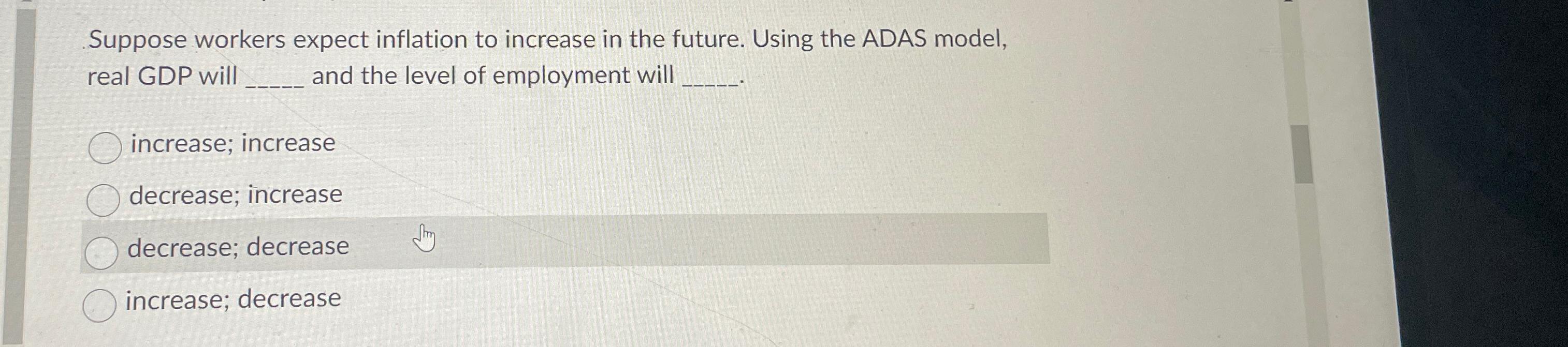 Solved Suppose workers expect inflation to increase in the | Chegg.com
