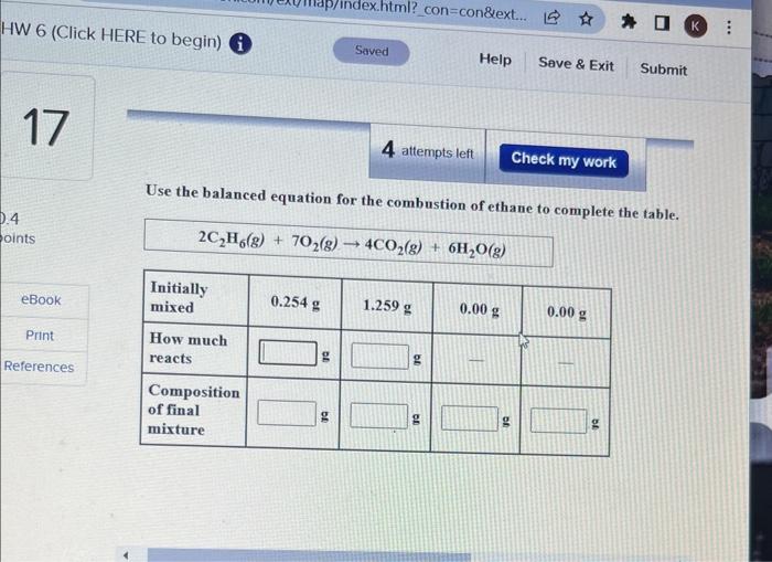 Use the balanced equation for the combustion of | Chegg.com