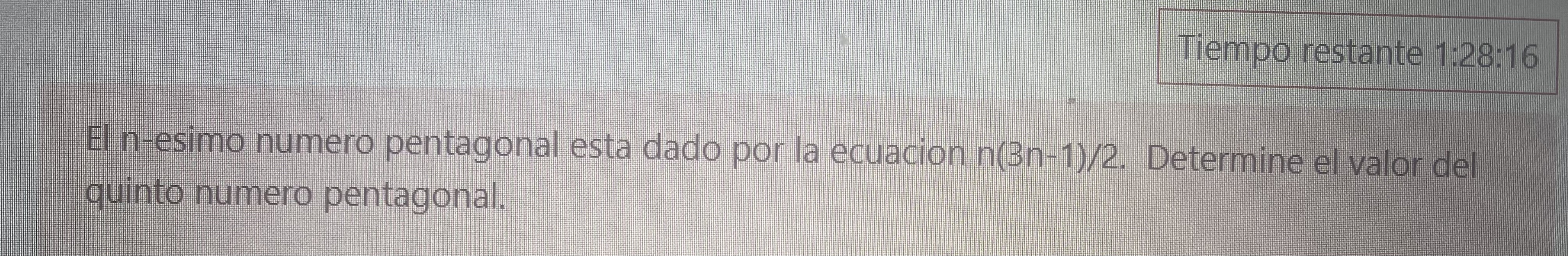 Solved El n-esimo numero pentagonal esta dado por la | Chegg.com