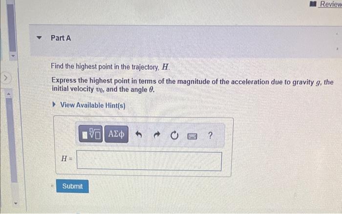 Solved A projectile is fired with speed v0 at an angle θ | Chegg.com