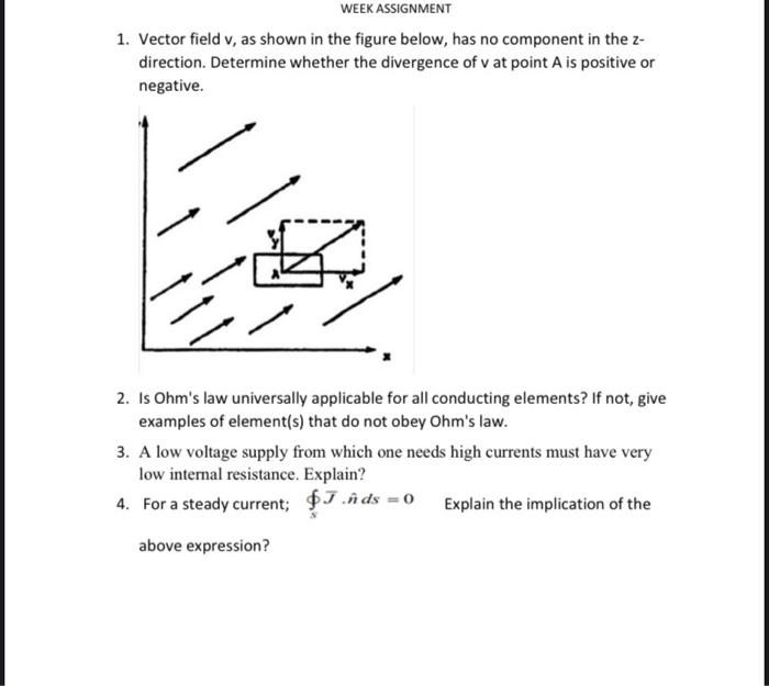 Solved 1. Vector field v, as shown in the figure below, has | Chegg.com