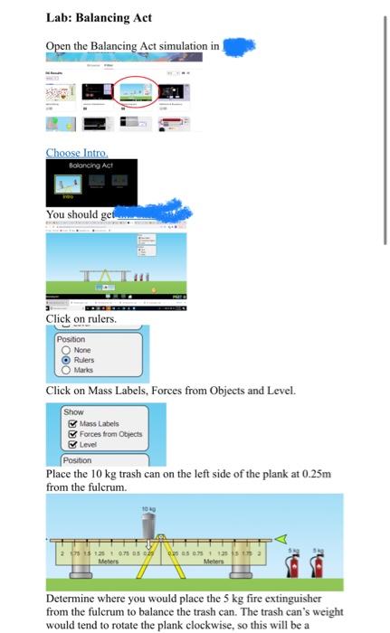 Solved Lab: Balancing Act Open the Balancing Act simulation | Chegg.com