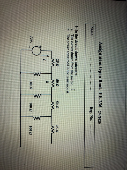 Solved Assignment Open Book EE-236 2/4/2020 Reg. No. 1- In | Chegg.com
