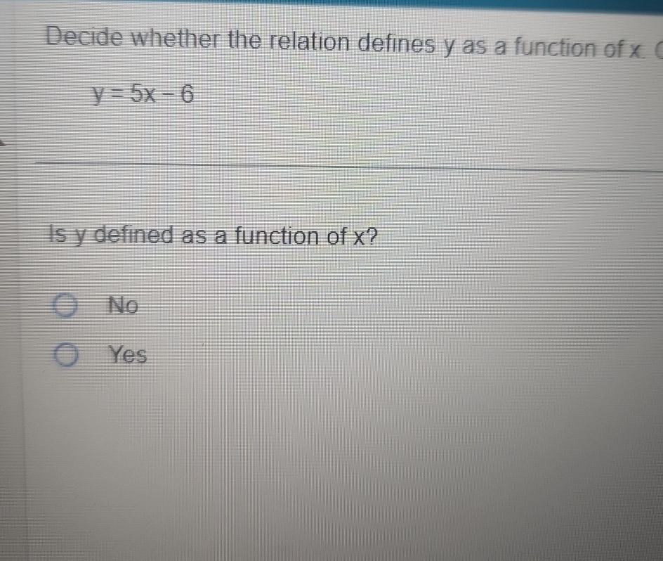 Solved Decide Whether The Relation Defines Y as A Function
