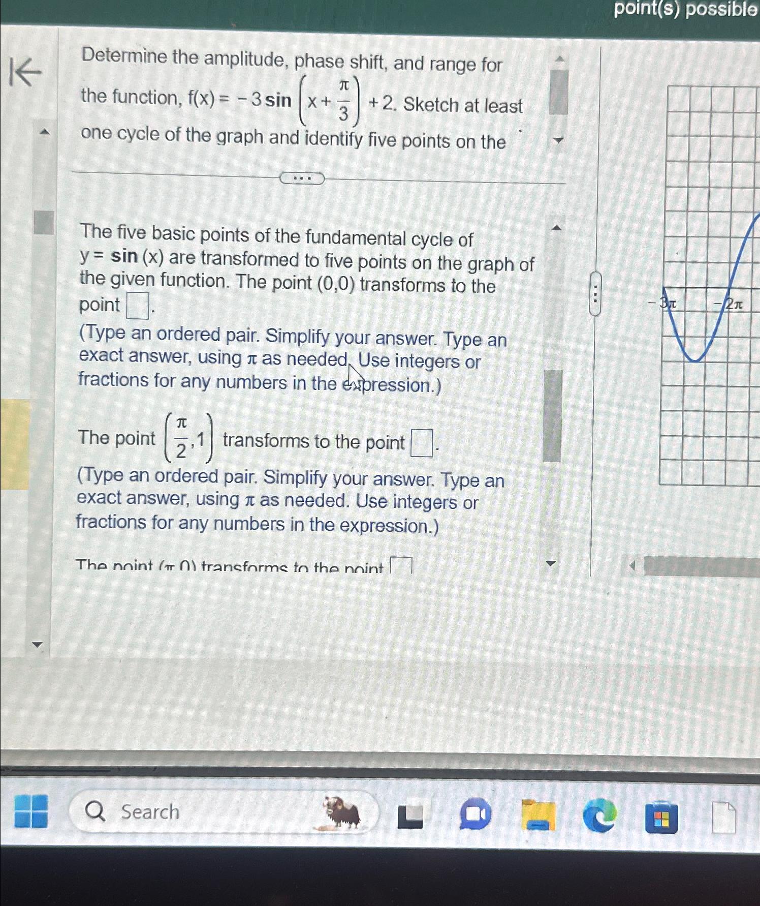 Solved Determine the amplitude, phase shift, and range for | Chegg.com