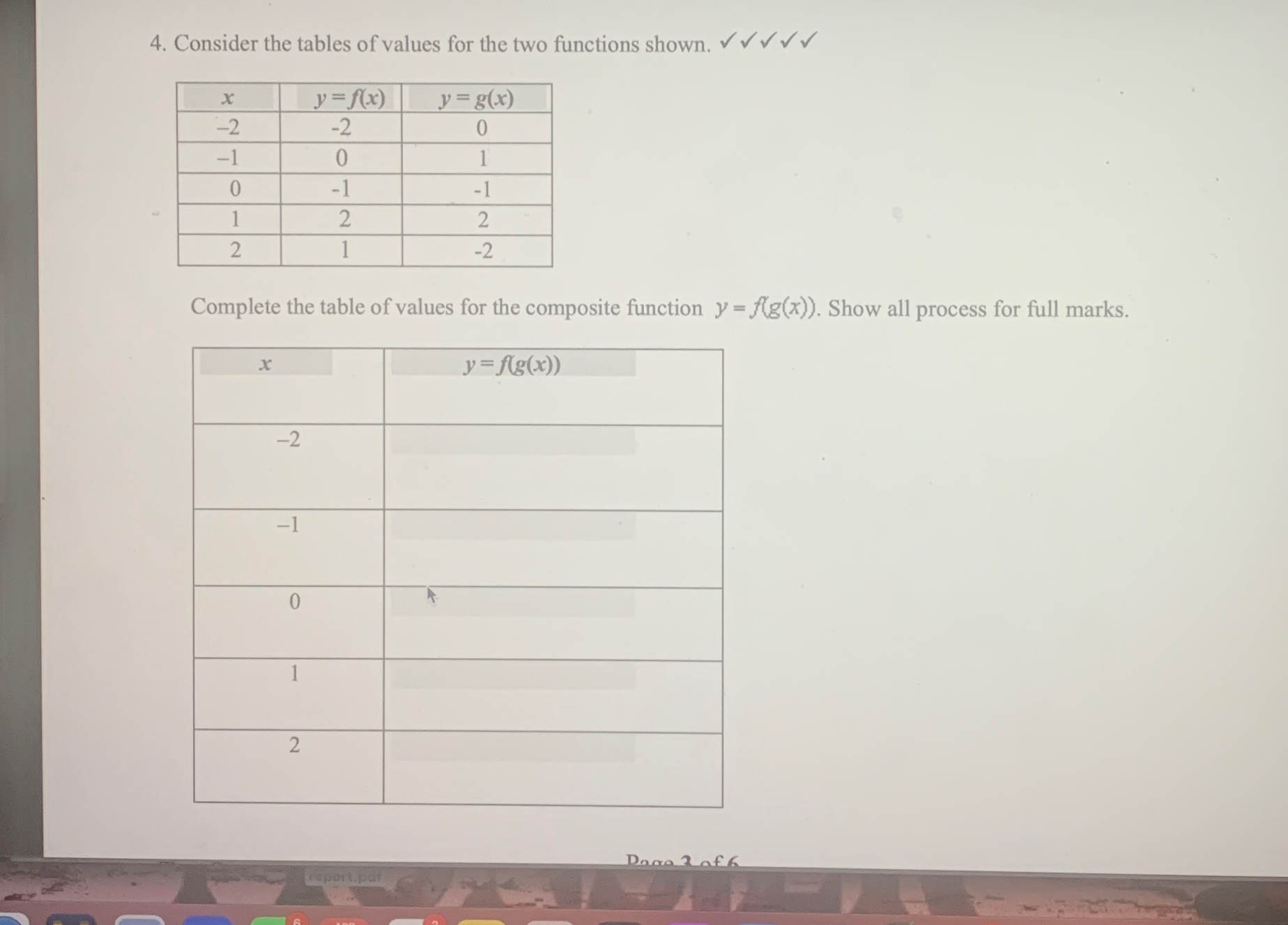 Solved Consider the tables of values for the two functions | Chegg.com