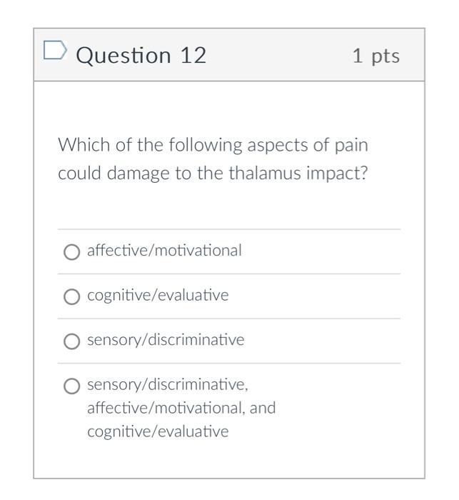 Solved Question 12 1pts Which of the following aspects of | Chegg.com