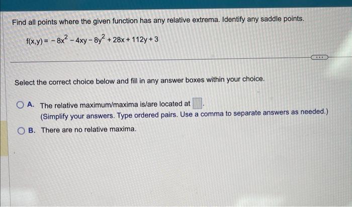 Solved Find all points where the given function has any | Chegg.com