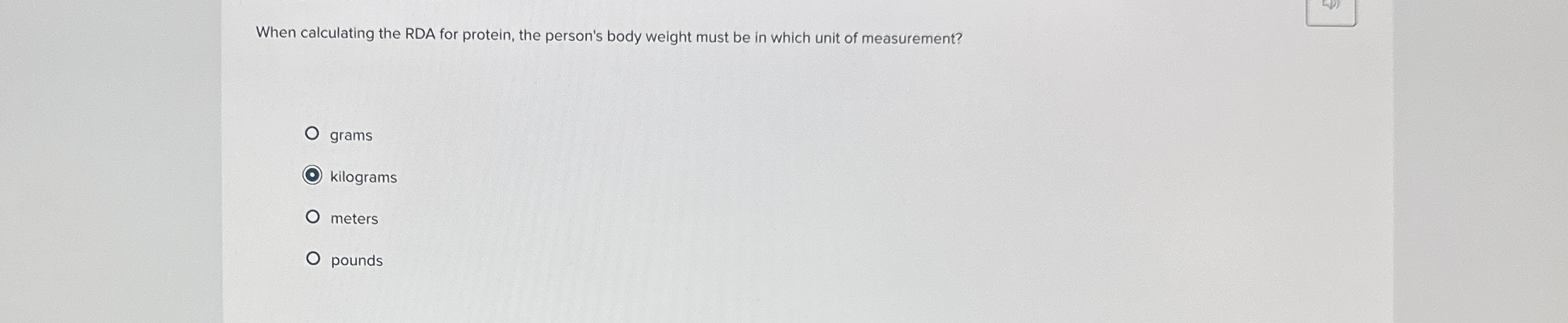 Solved When calculating the RDA for protein, the person's | Chegg.com