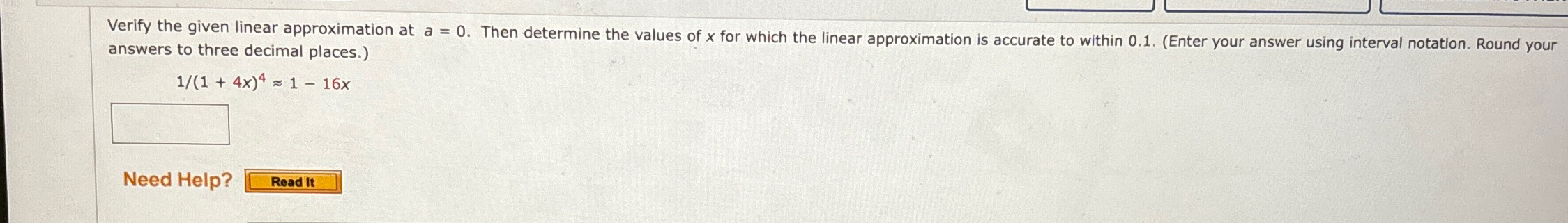 Solved Verify the given linear approximation at a=0. Then | Chegg.com Solved Verify the given linear approximation at a=0. Then | Chegg.com