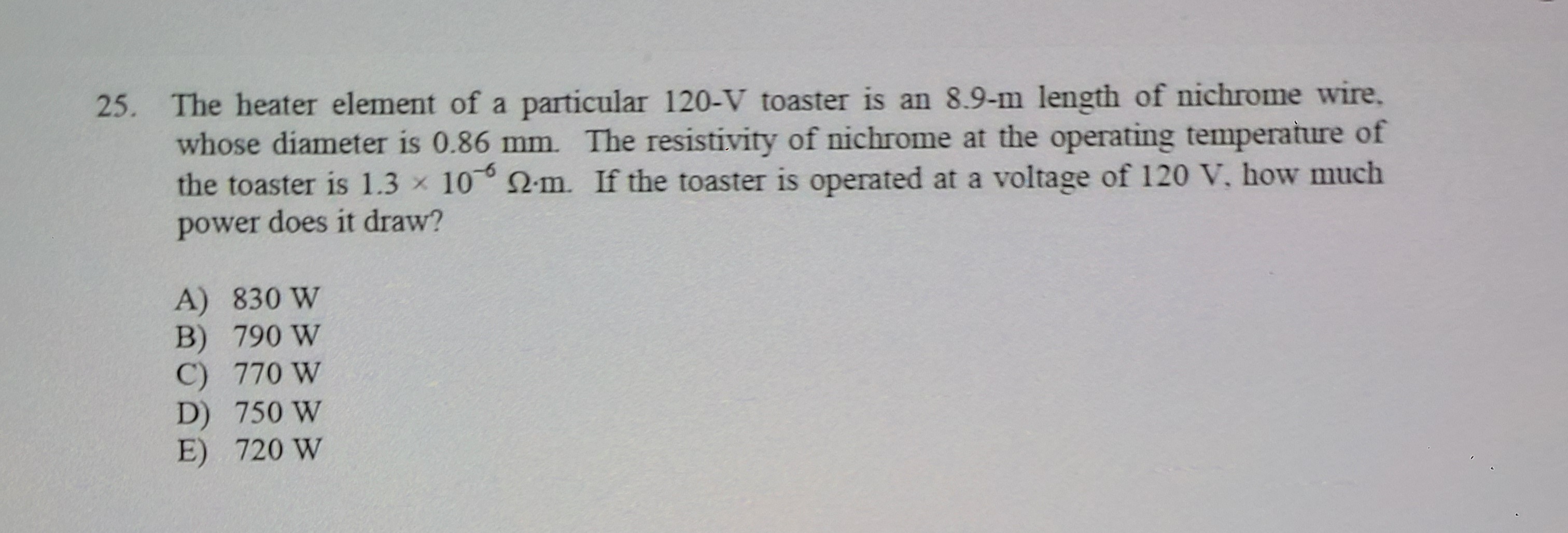Solved The heater element of a particular 120-V ﻿toaster is | Chegg.com