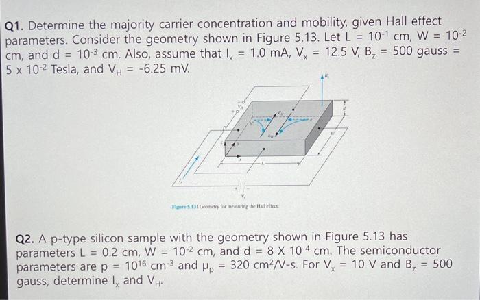 Solved Q1. Determine the majority carrier concentration and | Chegg.com Solved Q1. Determine the majority carrier concentration and | Chegg.com