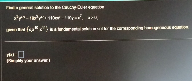 Find a general solution to the Cauchy-Euler | Chegg.com