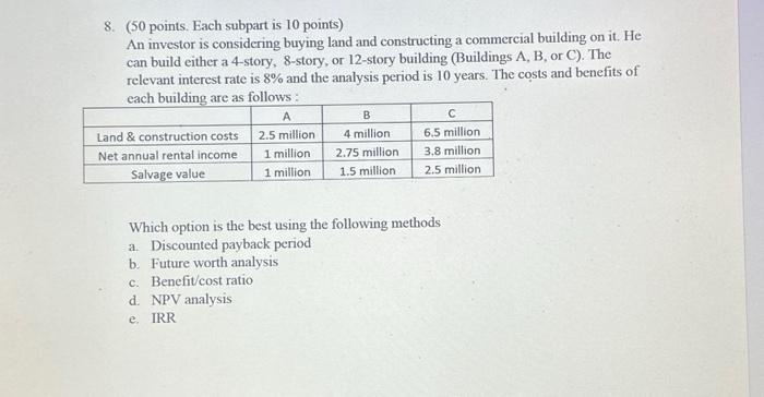 Solved 8. ( 50 points. Each subpart is 10 points) An | Chegg.com