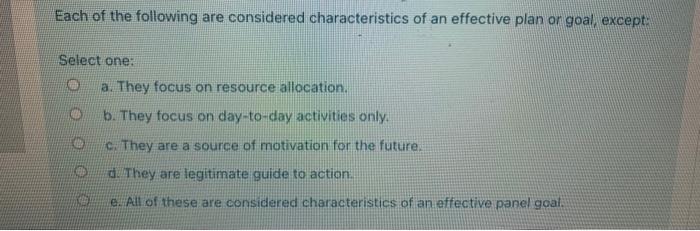 Solved Each of the following are considered characteristics | Chegg.com