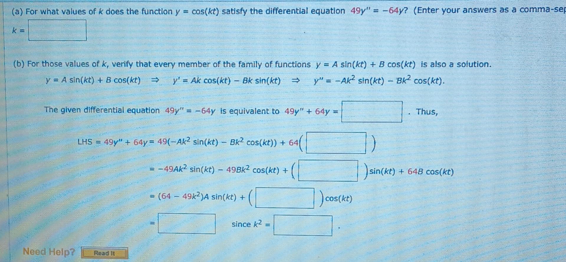 Solved this Cal 2 and it is about The differential equations | Chegg.com