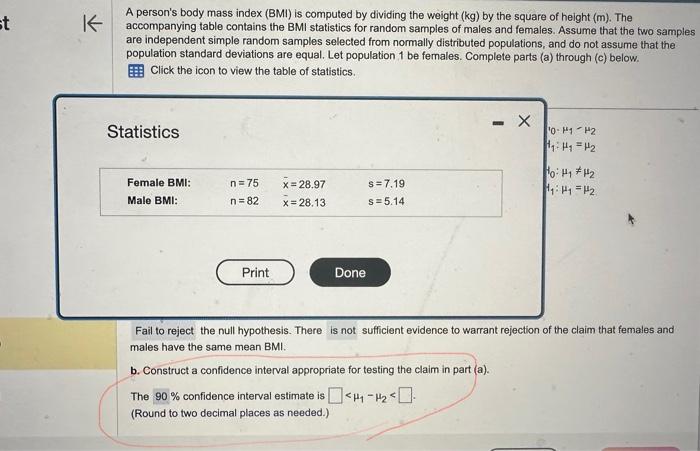 Solved Two different simple random samples are drawn from | Chegg.com