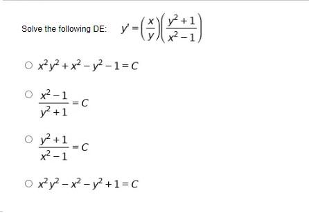 Solved Solve the following DE: y apostrophe equals open | Chegg.com