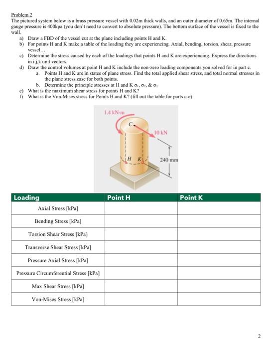 Problem 2 The pictured system below is a brass | Chegg.com