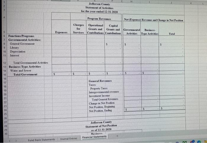 I need help with the Fund Basis Statements, Journal | Chegg.com